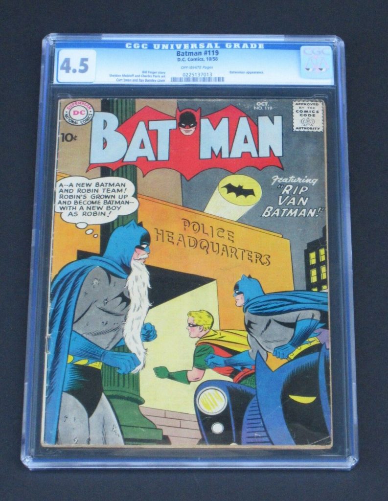 BATMAN #119 CGC 4.5 Batwoman “RIP VAN BATMAN!” story 1958 DC Comics ...