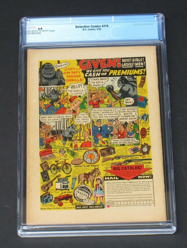 Detective Comics #219 CGC 6.0 Golden Age Batman DC 1955 Rare Batmobile ...