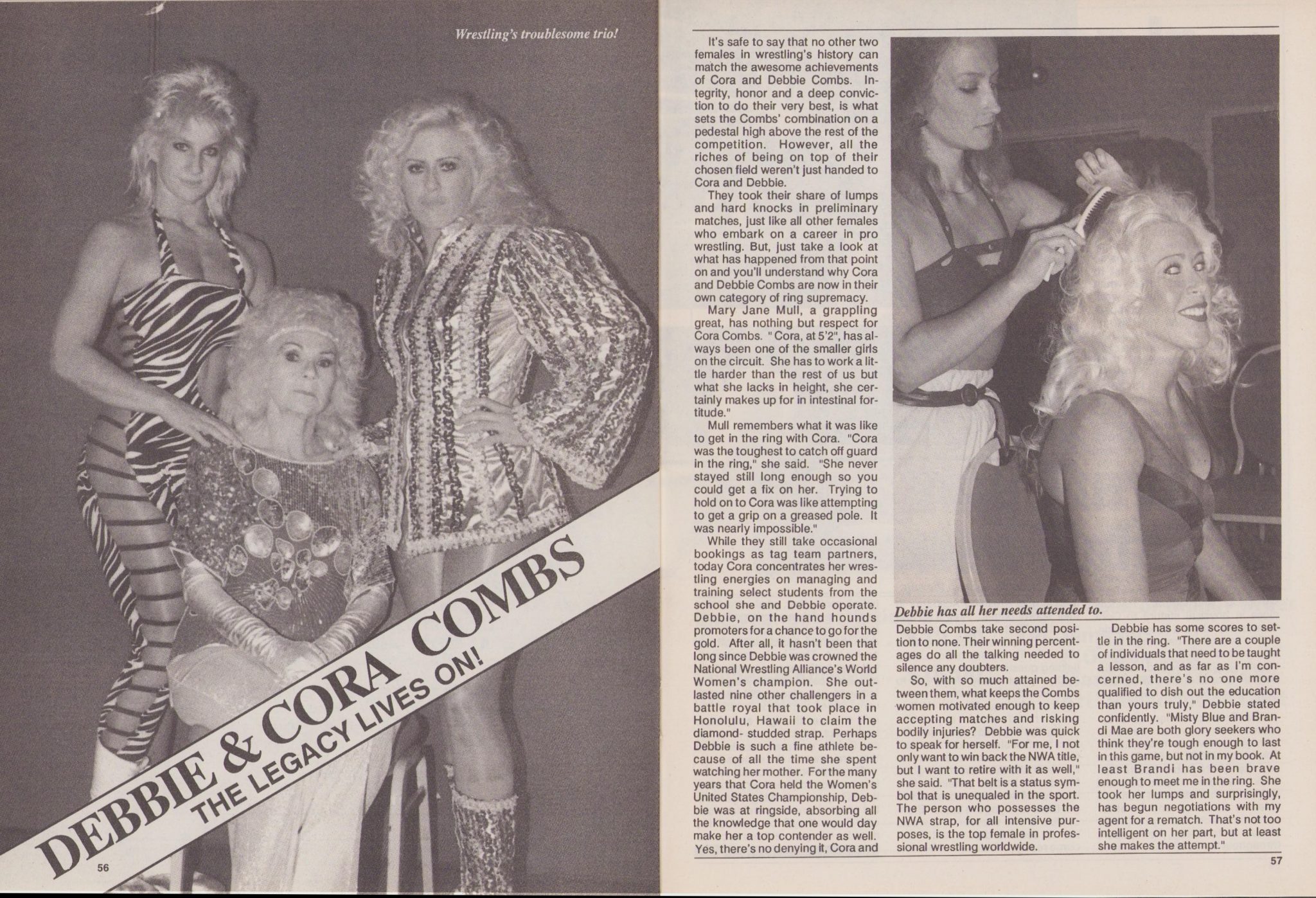 Women of Wrestling Magazine Spring 1990 Misty Blue Tina Moretti Trudy ...