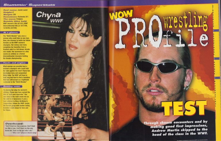 WOW magazine July 2001 Vince McMahon Dawn Marie Trish Stratus Chyna WWE ...
