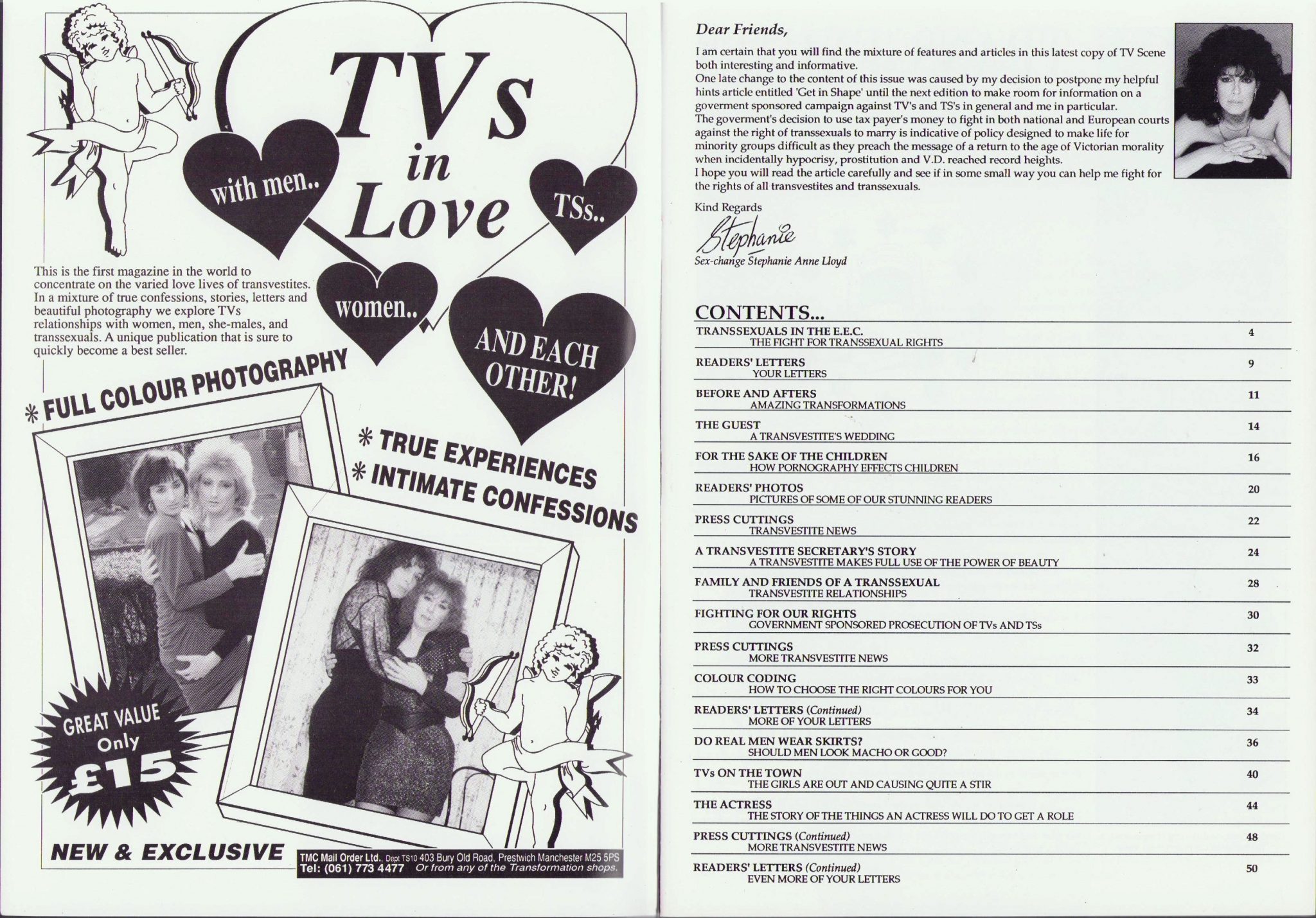 TV Scene Magazine #10 Stephanie Anne Lloyd Transvestite Secretary Story ...