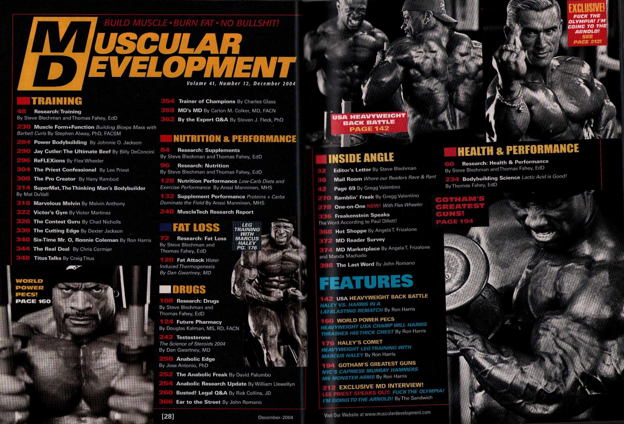 Muscular Development Magazine 12/2004 Marcus Haley vs Will Harris Lee ...