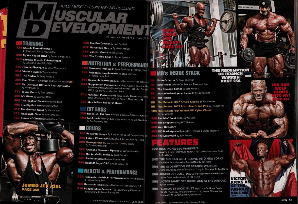 Muscular Development Magazine 06/2007 Desmond Miller Dennis Wolf Branch ...