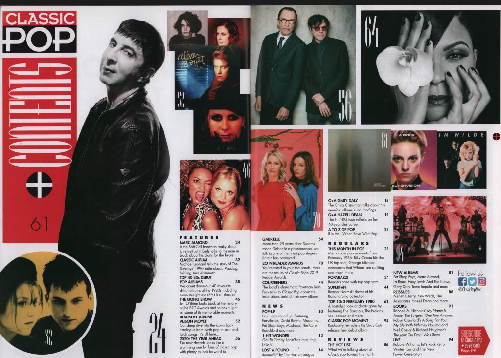 Classic Pop Magazine Marc Almond Gabrielle Alison Moyet Hazel Dean Gary ...