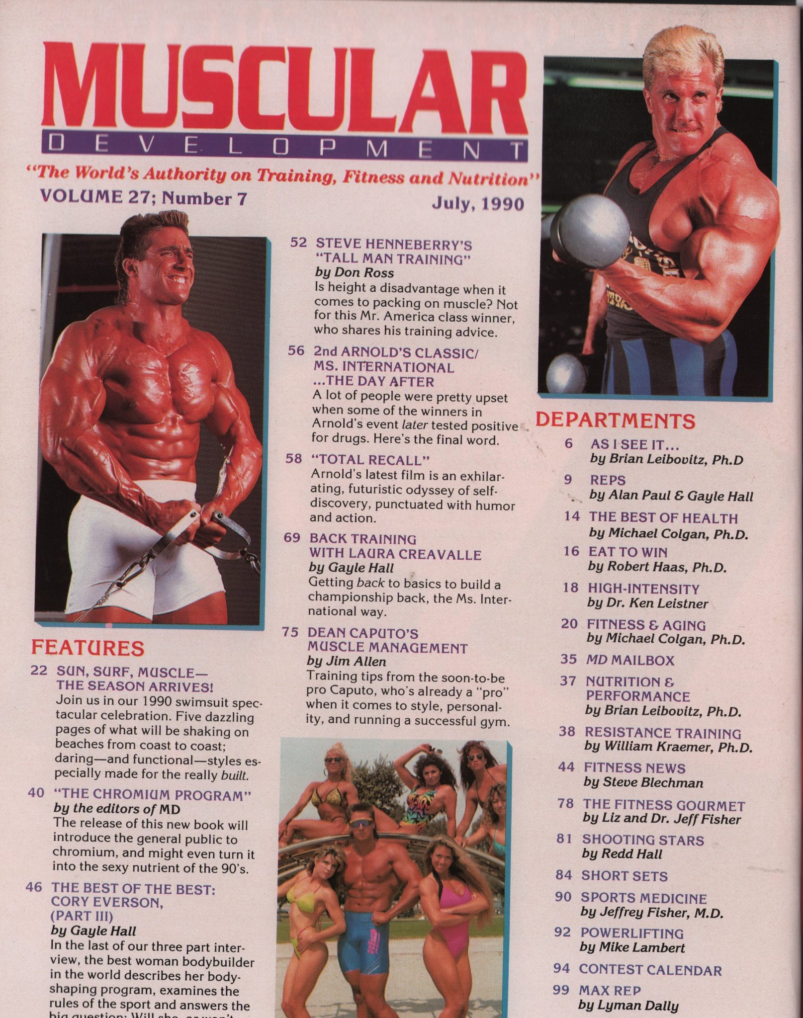 Muscular Development 07/1990 Cory Everson Laura Creavalle Arnold ...